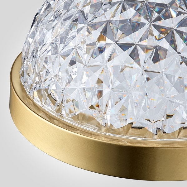 Castor Crystal Hemispheric LED Flush Mount Ceiling Light 11" - 3 Color ...