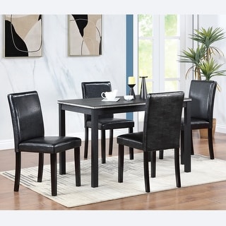 5 piece Wooden Dining Rectangular Table, Kitchen Table for Small Space ...