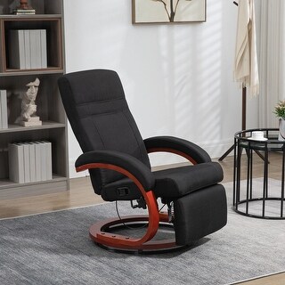 Swivel Recliner with Extendable Footrest, Wood Base, 135° Recline - Bed ...