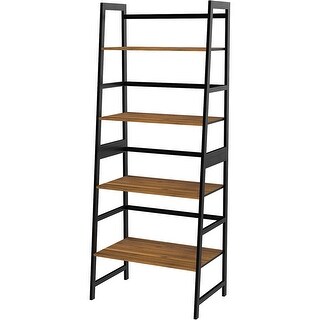 Bookshelf Ladder Shelf 4 Tier Tall Bookcase Modern Open Book Case - Bed ...