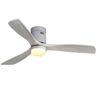 52 Inch Ceiling Fan With Lights 3 Solid Wood Fan Blade Noiseless ...