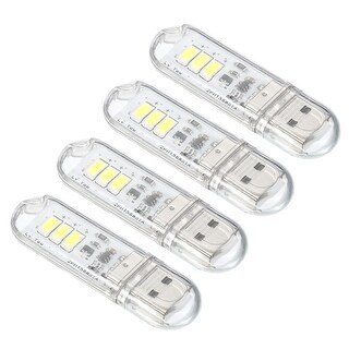 4Pcs 0.5W Mini USB LED Light 6000-6500K Slim Led Light Stick Clear ...