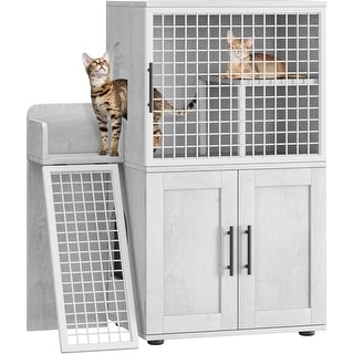 Litter Box Enclosure with Cat House - Bed Bath & Beyond - 41970296