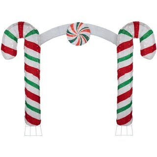 7' Lighted Double Candy Cane Archway Outdoor Christmas Decoration - Bed ...