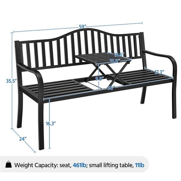 Outdoor Raised Metal Bench - Black - Bed Bath & Beyond - 35820564