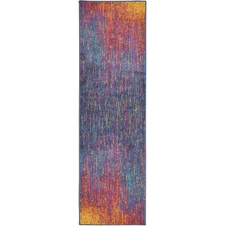2' x 10' Rainbow Abstract Striations Runner Rug - 3'6" - Bed Bath ...