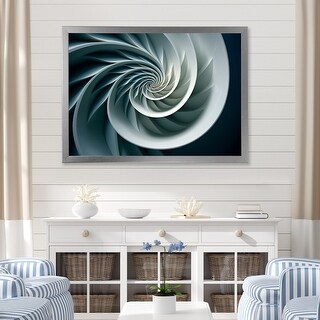 Designart "Turquoise Twirl Shell Fish Spiral" Nautilus Framed Wall ...