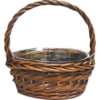 Round Long Handled Willow Basket - Bed Bath & Beyond - 41934791
