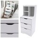 33 Inch High White Nightstand W/Storage Shelf Bedroom Nightstand ...