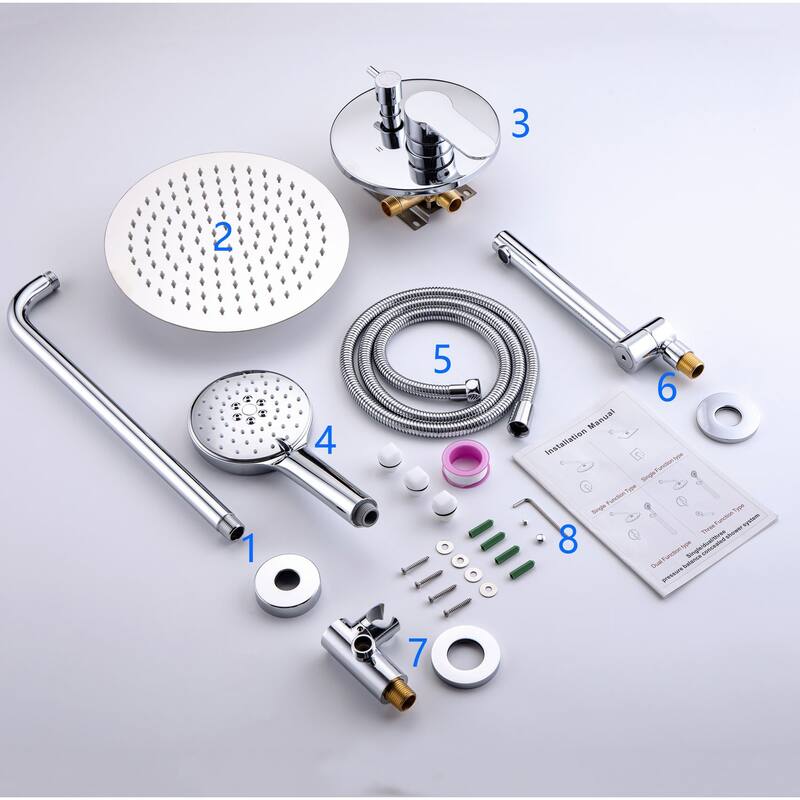 Rainlex Wall Mounted Three Function Shower System Rainfall Shower Head