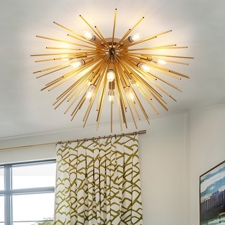 30in. Mid-Century Sputnik Flush Mount Ceiling Lighting - Bed Bath ...