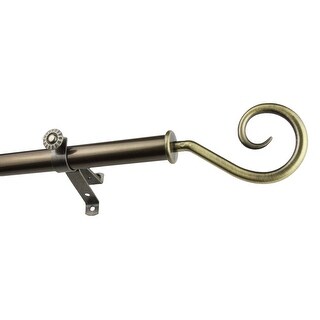 Hermosa Home Ringlet 13 By 16 Inch Curtain Rod Antique Brass - Bed Bath ...