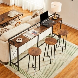 Console Table with 2 Outlet and 2 USB Ports,Entryway Table Narrow ...