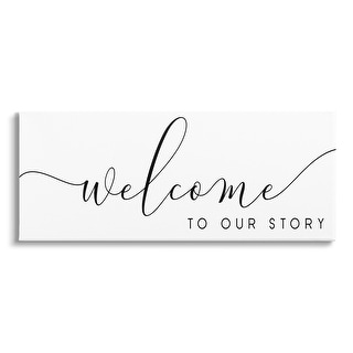 Stupell Welcome To Our Story Fancy Loving Cursive Script Canvas Wall ...