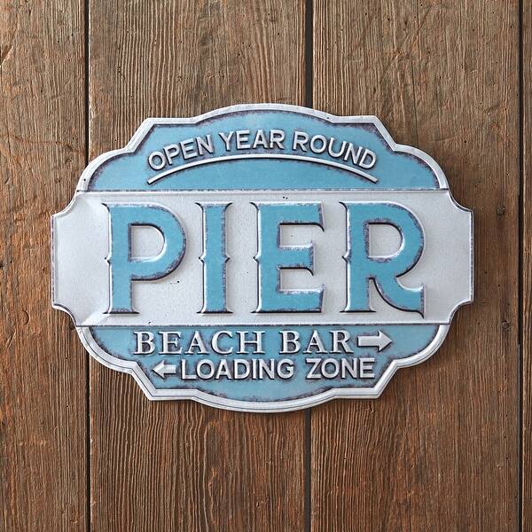 Beach Pier Wall Sign - 18''W x 13undefined''H - Bed Bath & Beyond ...