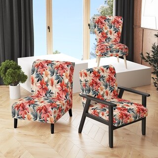 Designart "Tropical Whisper Tropical Pattern II" Upholstered Tropical ...