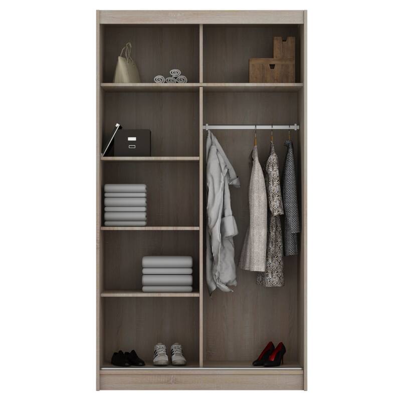 Manchester Modern Wooden Wardrobe - Armoire with Mirror - 47 Inch Wide ...