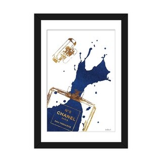 iCanvas "Gold Perfume Bottle With Navy Blue Splash" by Amanda Greenwood ...
