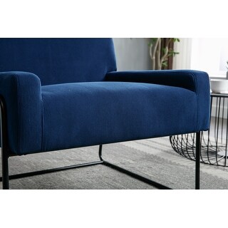 Accent Chair, Modern Industrial Slant Armchair with Metal Frame ...