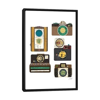 iCanvas "Vintage Cameras Collage" by LindseyKayCo Framed Canvas Print ...