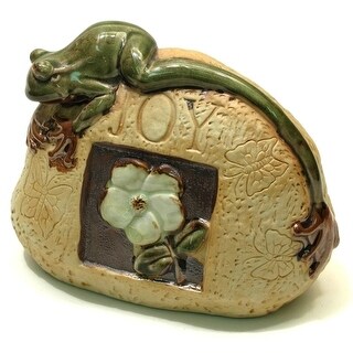 Frog Garden Sign Joy - Green/Gold - Bed Bath & Beyond - 20531528