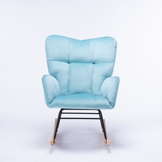 Velvet Tufted Upholstered Rocking Chair - Bed Bath & Beyond - 36758401