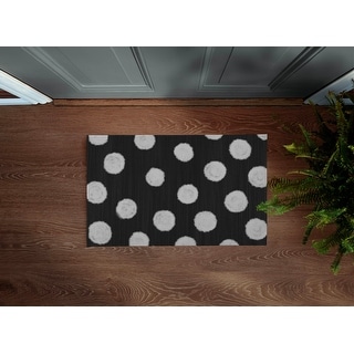 FUZZ BALL CHARCOAL with Rubberized non-slip Backing Indoor|Outdoor Mat ...