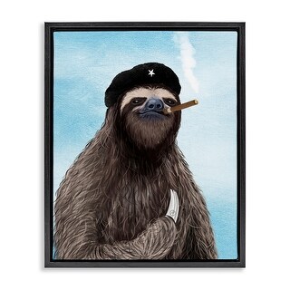 Stupell Captain Sloth & Cigar Framed Floater Canvas Wall Art Design By ...