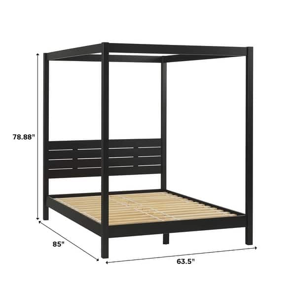 Walker Edison Minimalist Canopy Queen Bedframe - Bed Bath & Beyond ...