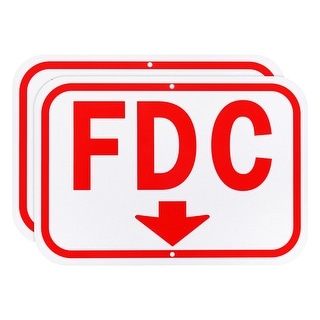 FDC Sign, "FDC" Fire Department Connection Metal Sign - 2 Pcs - Bed ...