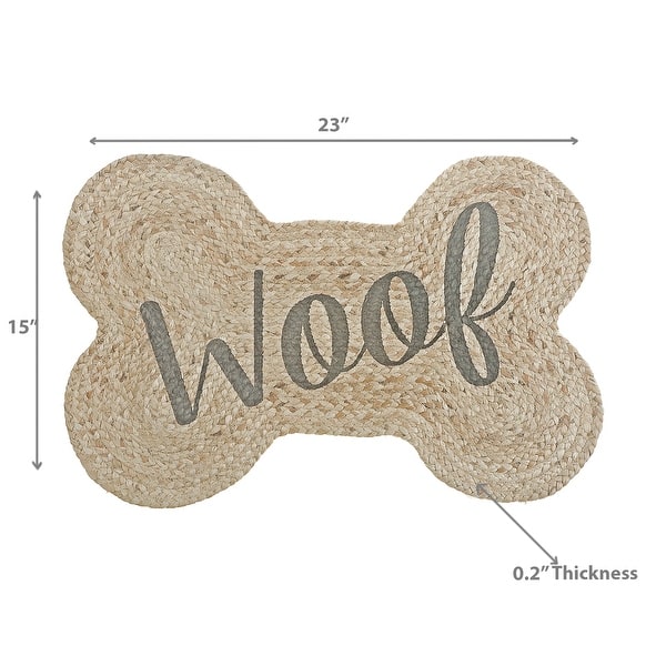 Braided Jute Bone Shape Pet Mat Woof 15 X 23 - Bed Bath & Beyond - 40153149