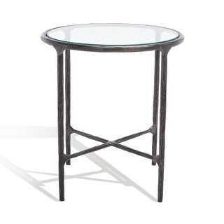 SAFAVIEH Couture Jessa Forged Metal Round End Table - 18 IN W x 18 IN D ...