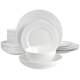 Gibson Elite Embossed Bone China 16 Piece Double Bowl Dinnerware Set in ...