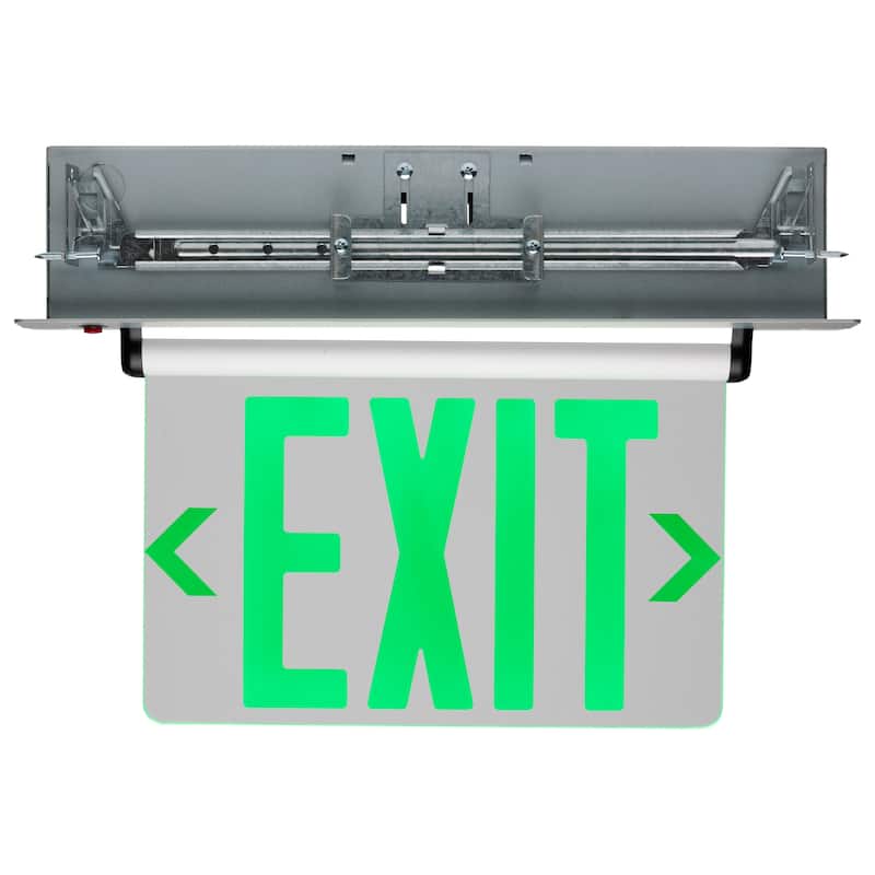 Green (Clear) Edge Lit LED Exit Sign 2.94 Watts Single Face 120V/277 ...