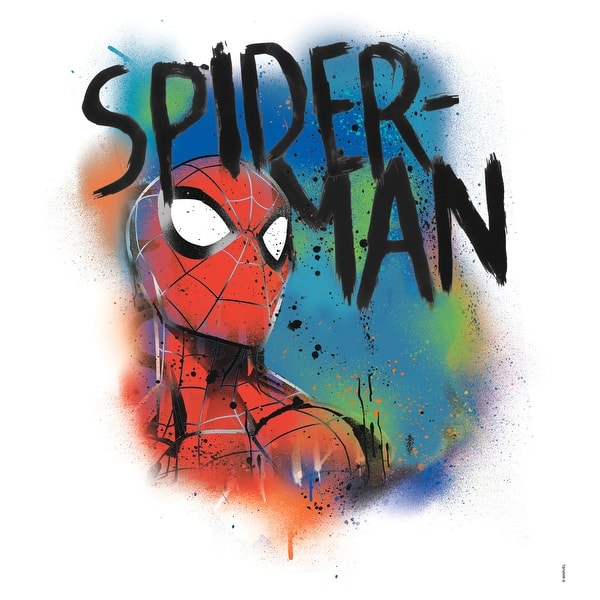 Red & Blue & Black Spider-Man Classic Graffiti Burst Giant Wall Decals ...