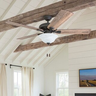 Prominence Home Boulder Ridge Farmhouse 52" Aged Bronze LED Ceiling Fan ...