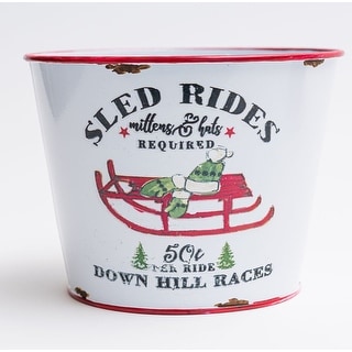 Bucket Shape With Sled Rides Text And Picture Planter - Bed Bath ...
