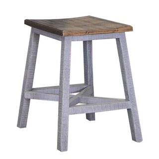 Pino 24 Inch Counter Stool, Set of 2, Pine Wood, Angled Block Legs ...