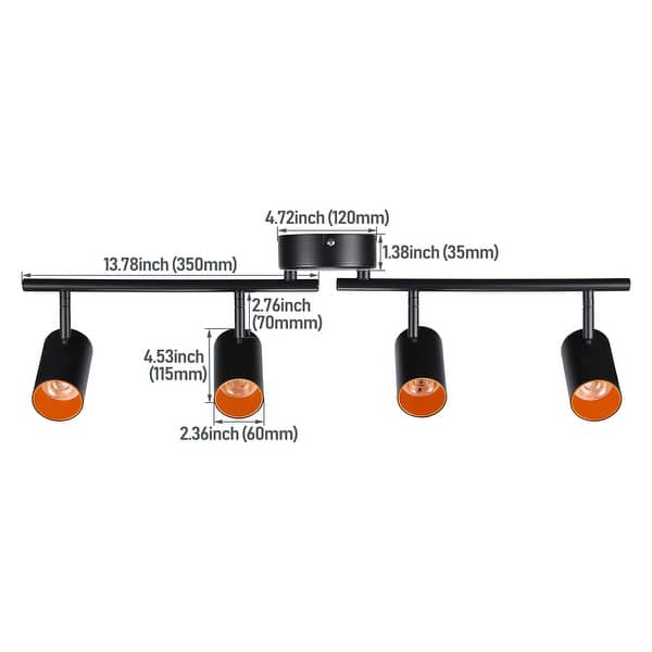 LED Adjustable 4-Head Track Light, 5 Color Temperatures Selectable - On ...