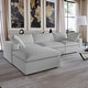 L-shape Linen Upholstered Sofa Multiple Cushions Sectional Couch - Bed ...