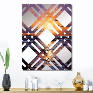 Designart "Yellow And Purple Oceans Sunset Embrace III" Coastal Sunset ...