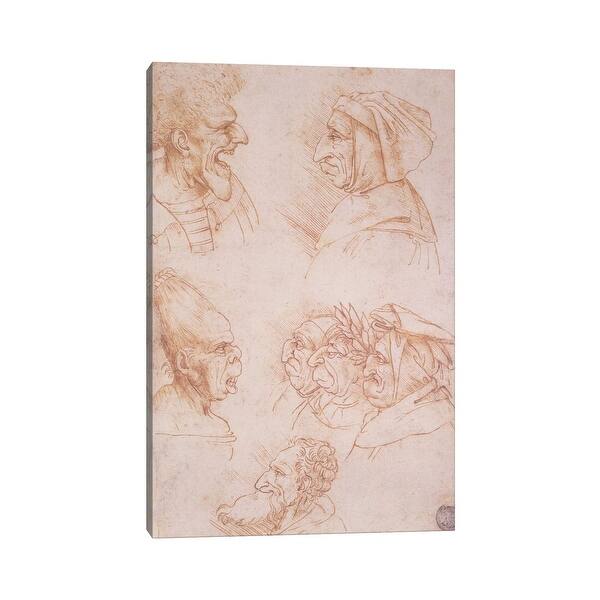 iCanvas "Seven Studies of Grotesque Faces " by Leonardo da Vinci Canvas ...