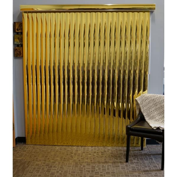 BlindDen Gold Mirror Vinyl Vertical Blind, CORDLESS - Bed Bath & Beyond ...