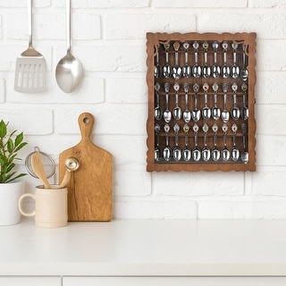 Wooden 30-Souvenir Spoon Display Case Cabinet - Brown - S - Bed Bath ...