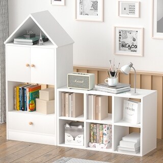 Versatile Bookshelf with Storage Shelves and Cabinet,Versatile Use ...