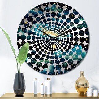 Designart "Midnight Indigo Galatic Pattern" Blue Abstract Clocks Modern ...