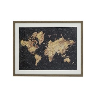 World Map Framed Under Glass Art - Bed Bath & Beyond - 35741164