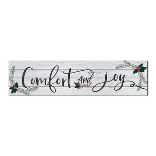 40" Green and Red "Comfort and Joy" Wooden Slat Sign - Bed Bath ...