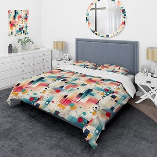 Designart "Urban Abstraction II" Multicolor Modern - Bed Cover Set With ...