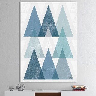Designart "minimal Triangles IV Blue" Mid-Century Modern Canvas Art ...